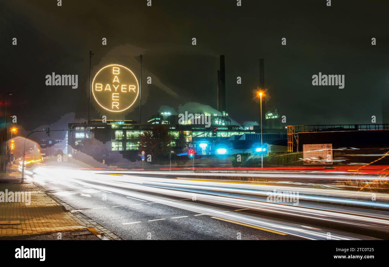 Bayer sign at night hi-res stock photography and images - Alamy