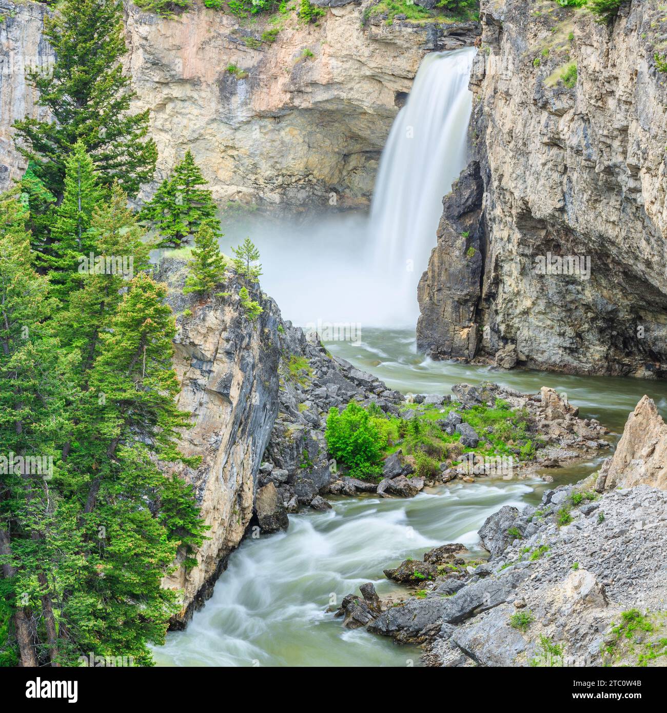 boulder river falls and canyon at natural bridge and falls recreation ...