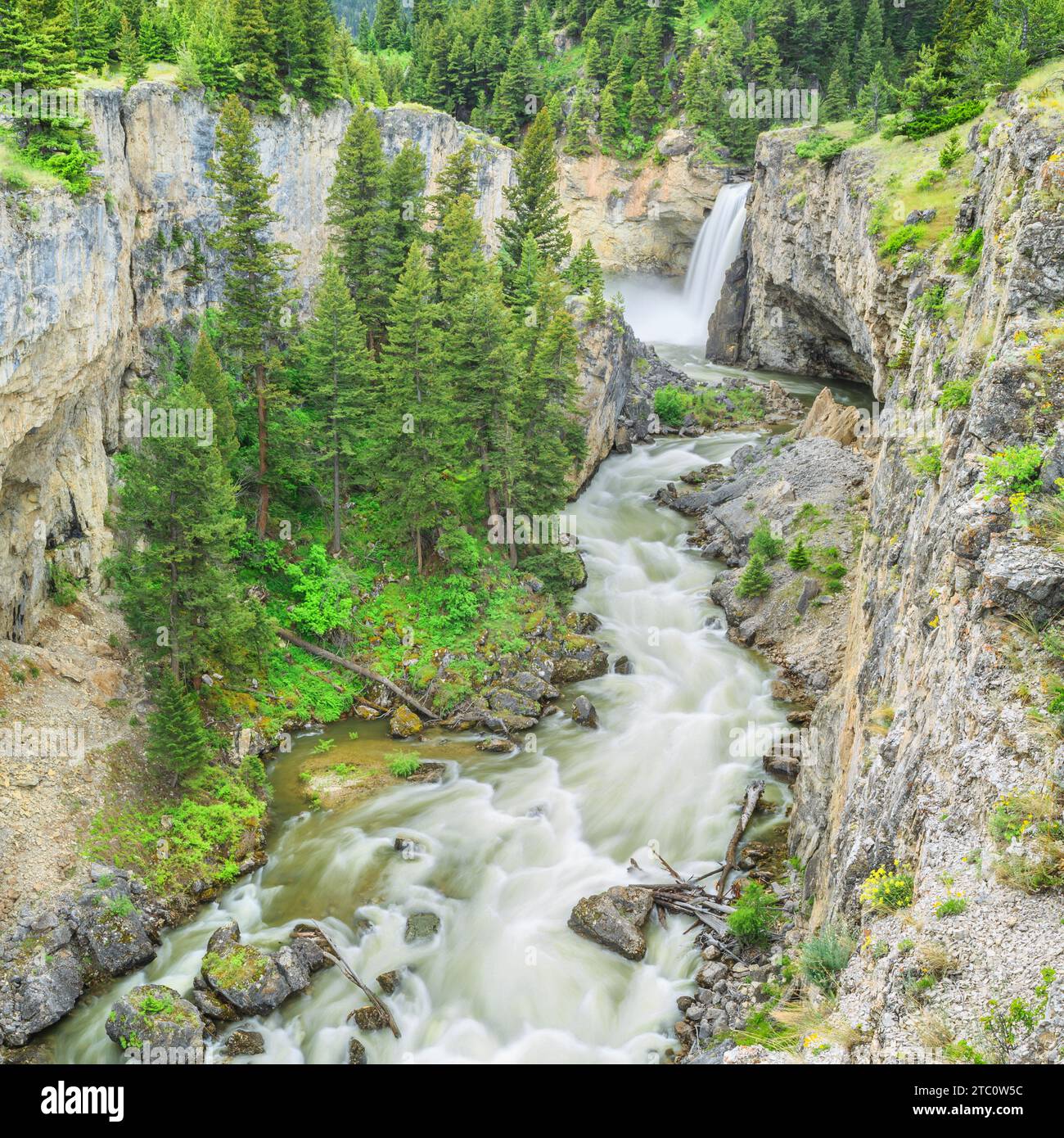 boulder river falls and canyon at natural bridge and falls recreation ...