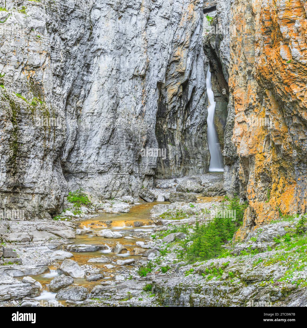 muddy creek canyon and falls along the rocky mountain front near bynum ...
