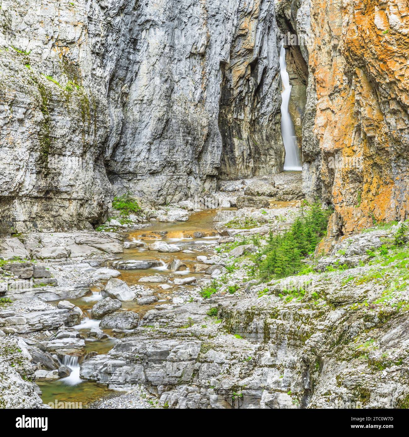 muddy creek canyon and falls along the rocky mountain front near bynum ...
