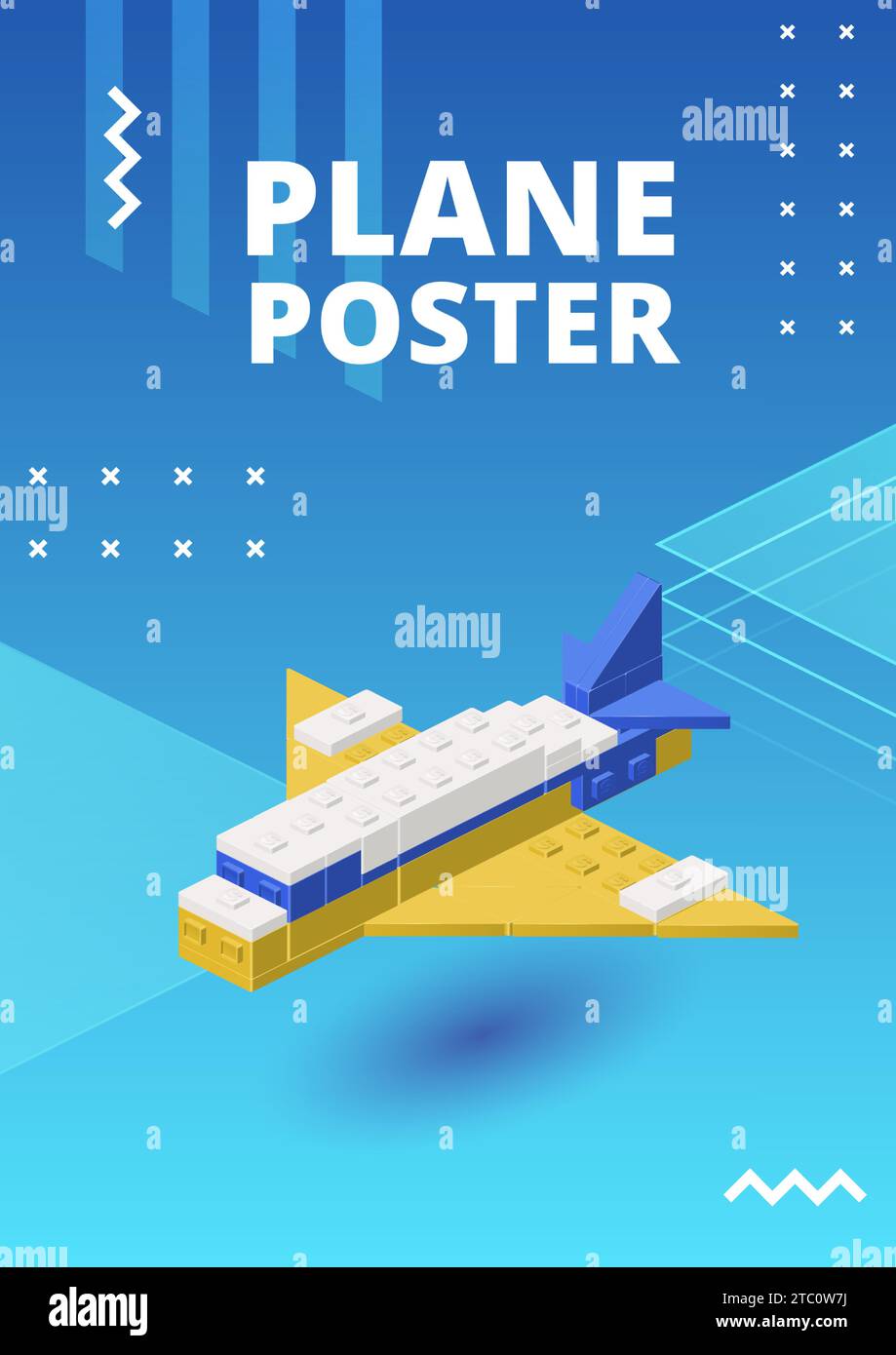Poster with airplane for print and design. Vector illustration Stock ...