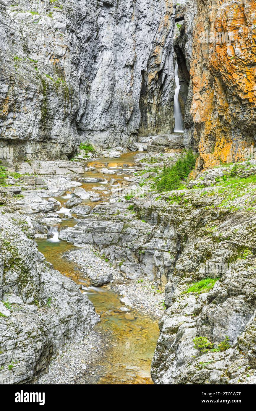 muddy creek canyon and falls along the rocky mountain front near bynum ...