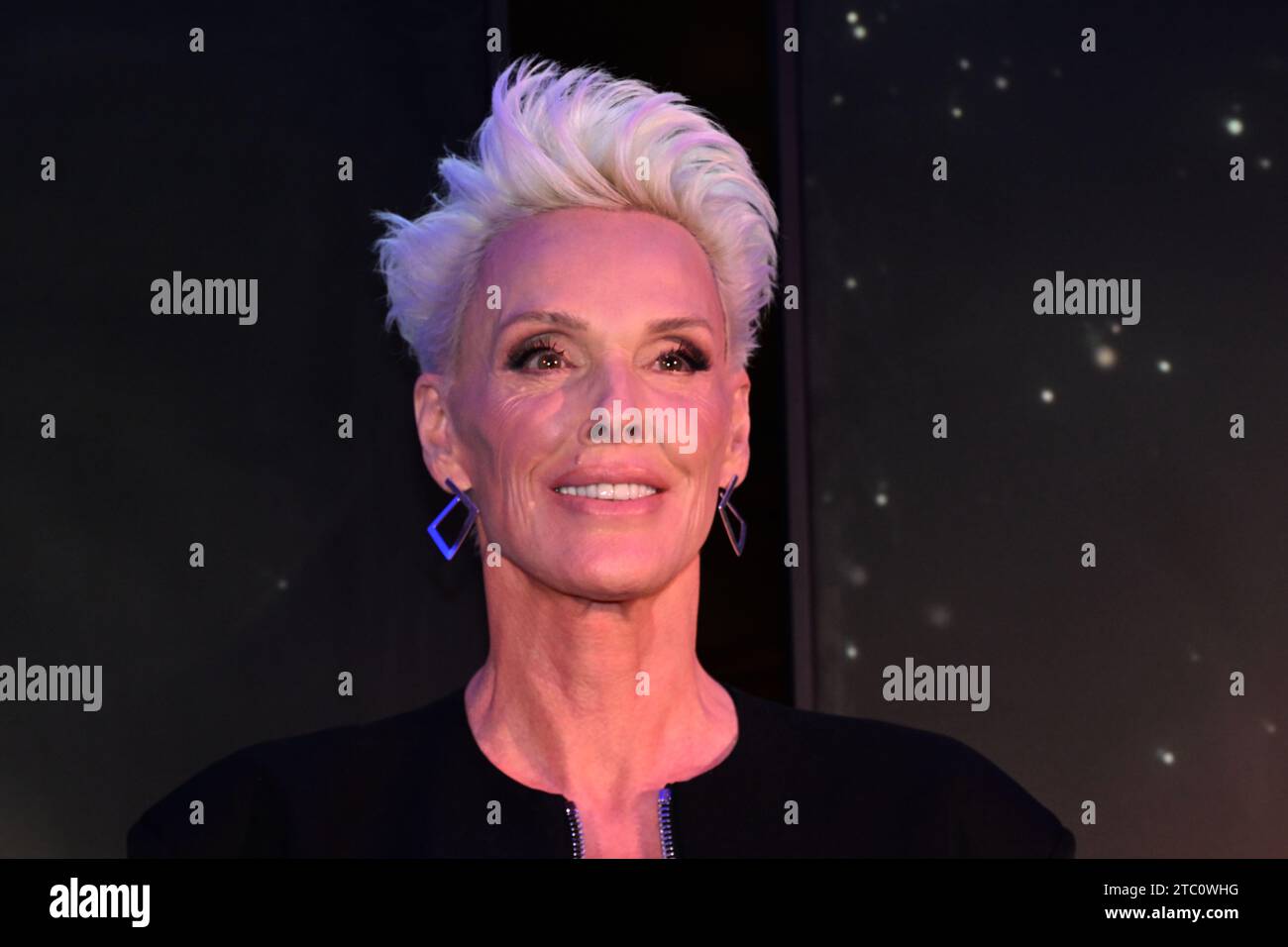 Munich, Germany. 09th Dec, 2023. Actress Brigitte Nielsen stands on the ...
