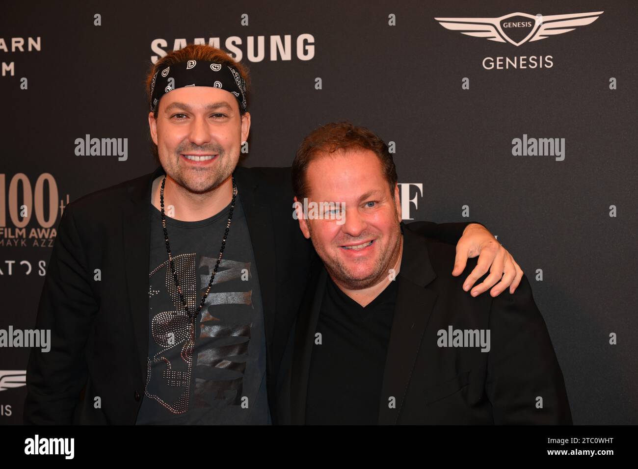 Munich, Germany. 09th Dec, 2023. Musician David Garrett (l) stands with filmmaker Mayk Azzato on ...