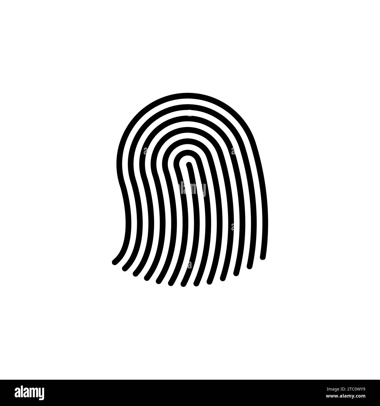 Stylized Finger print black and white icon. Fingerprint lock secure ...