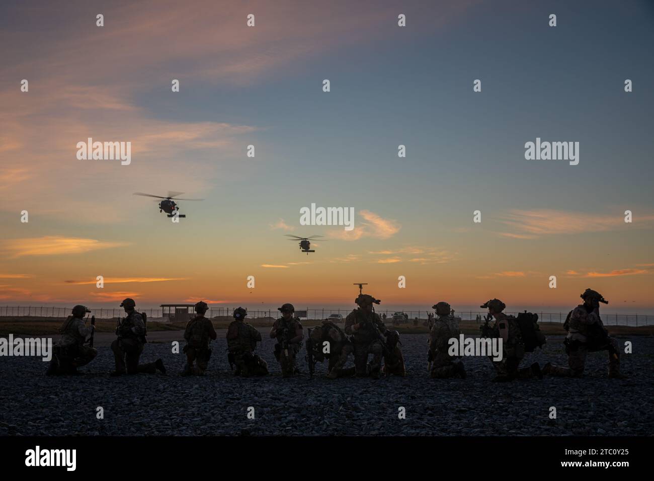 U.S. Naval Special Warfare operators wait for an exfiltration with 2nd ...