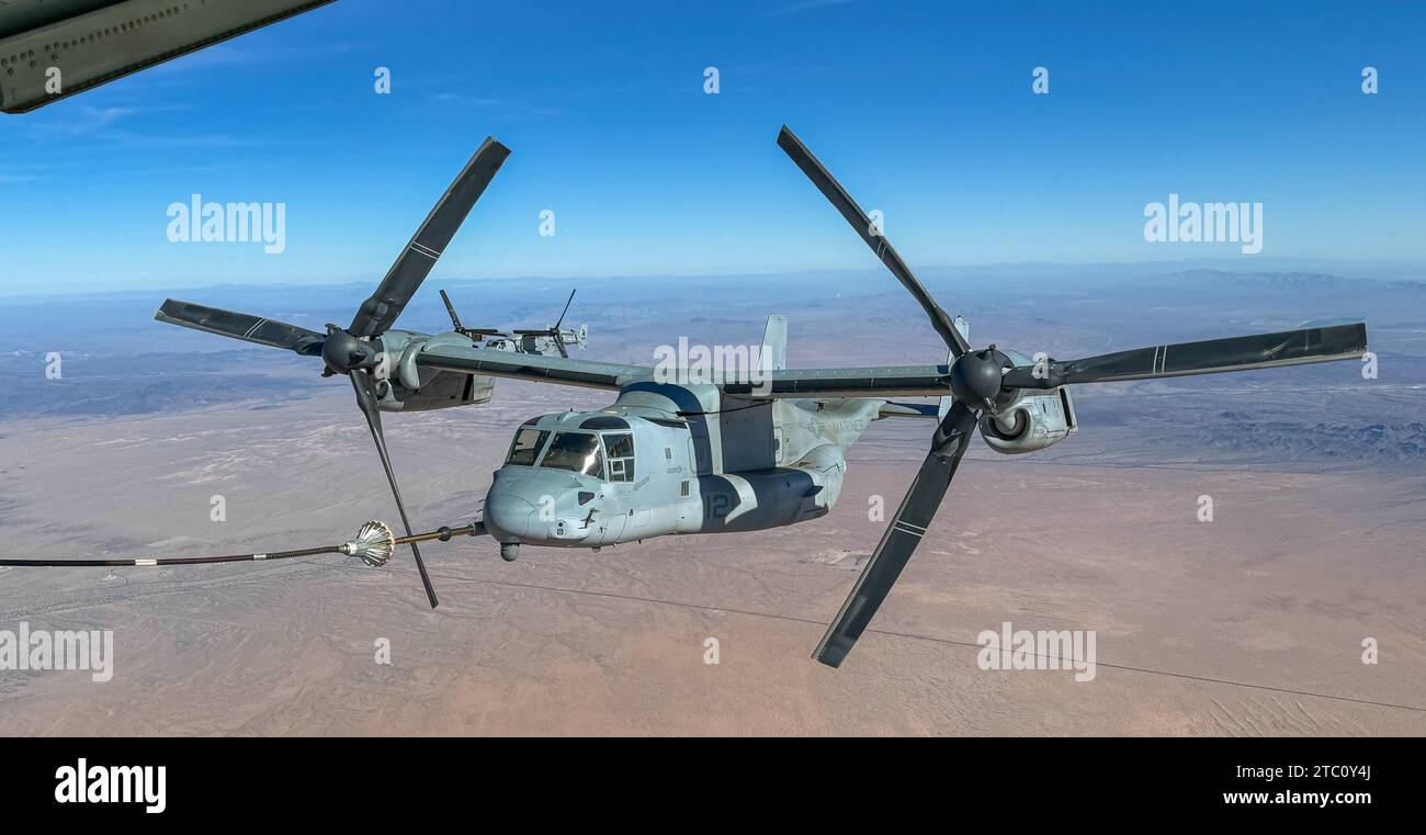 A U.S. Marine Corps MV-22B Osprey assigned to Marine Medium Tiltrotor ...