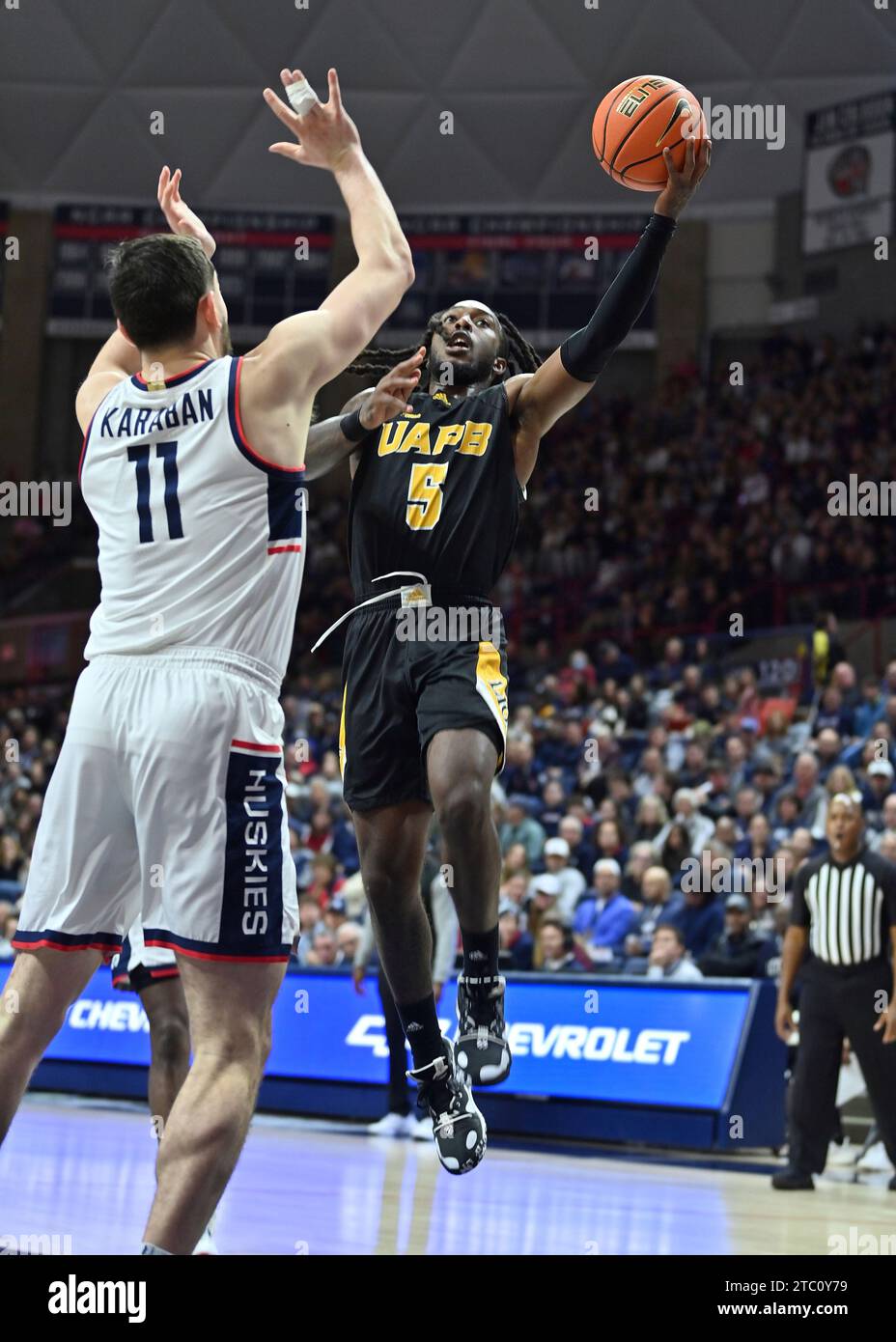 STORRS, CT - DECEMBER 09: Arkansas-Pine Bluff Golden Lions guard Rashad ...