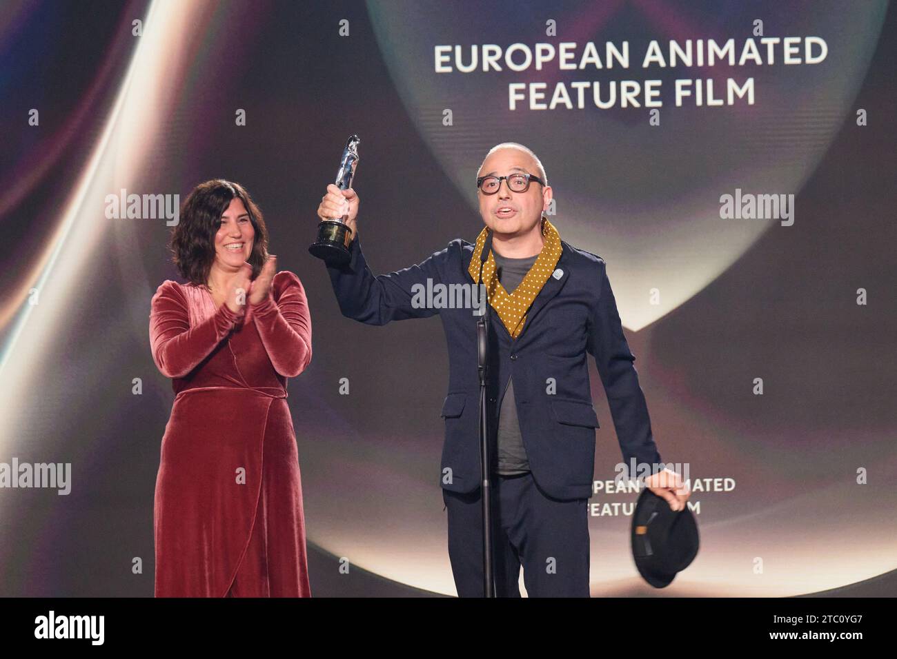 Berlin, Germany. 09th Dec, 2023. Pablo Berger, director, receives his ...