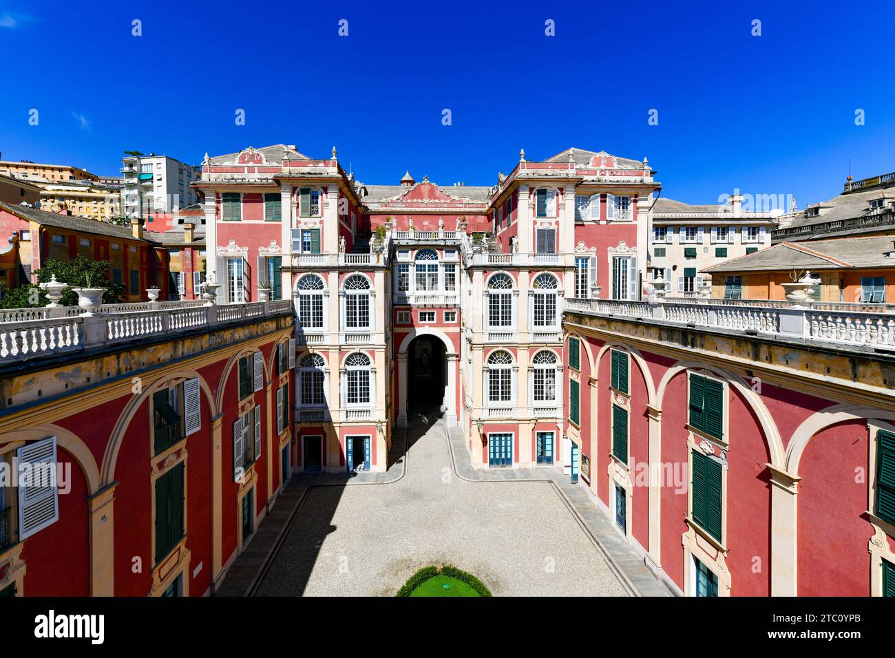 Courtyard of the Palazzo Reale (Royal Palace) in Genoa, Italy Stock ...