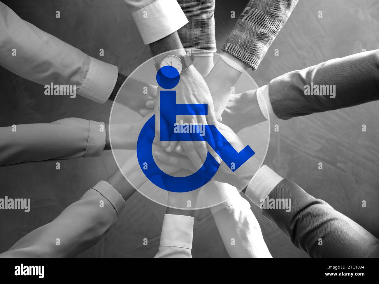 Inclusive workplace culture. International symbol of access. People ...