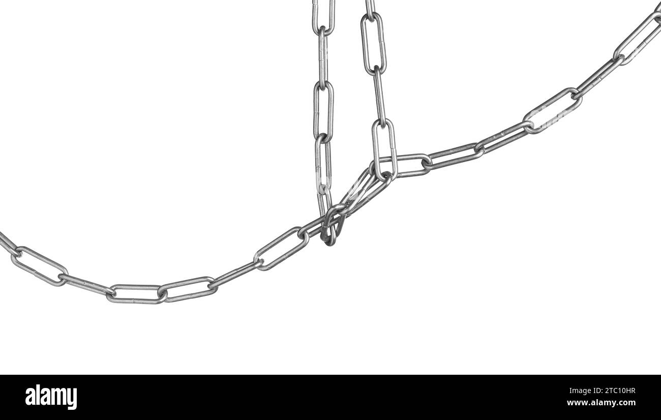 One common metal chain isolated on white Stock Photo - Alamy