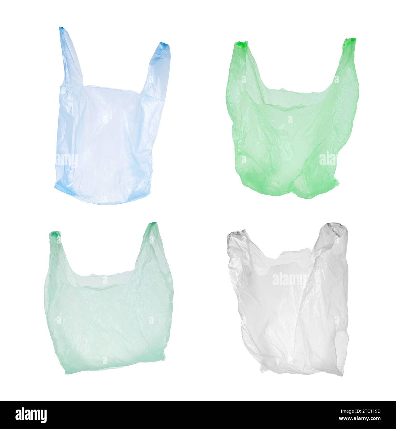 Empty plastic bags on white background, collection Stock Photo - Alamy