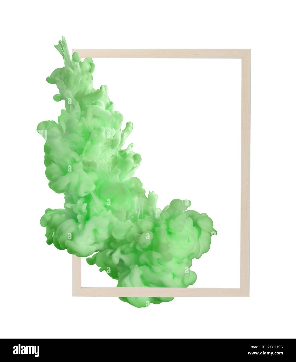 Splash of green ink and frame on white background Stock Photo - Alamy
