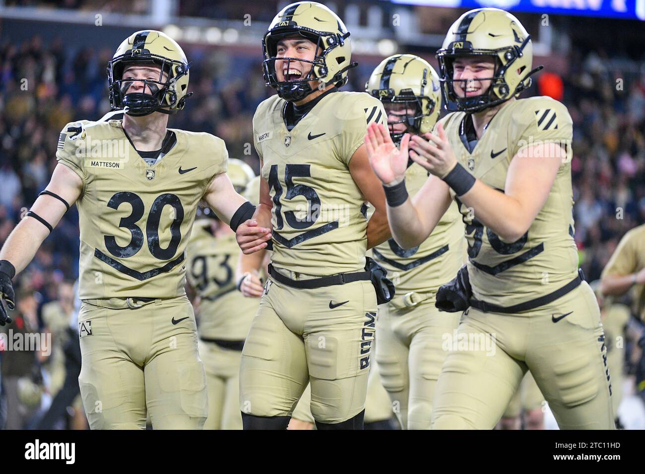 Foxborough, MA, USA. 9th Dec, 2023. Army Black Knights DB Collin ...