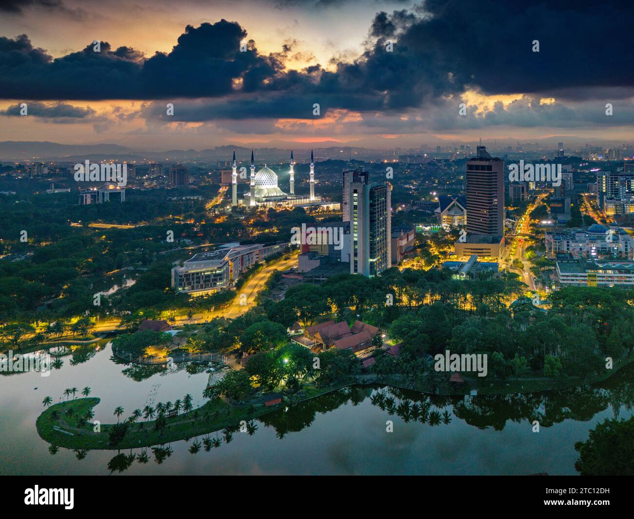 Shah Alam's majestic skyline unfolds like a tapestry from above ...