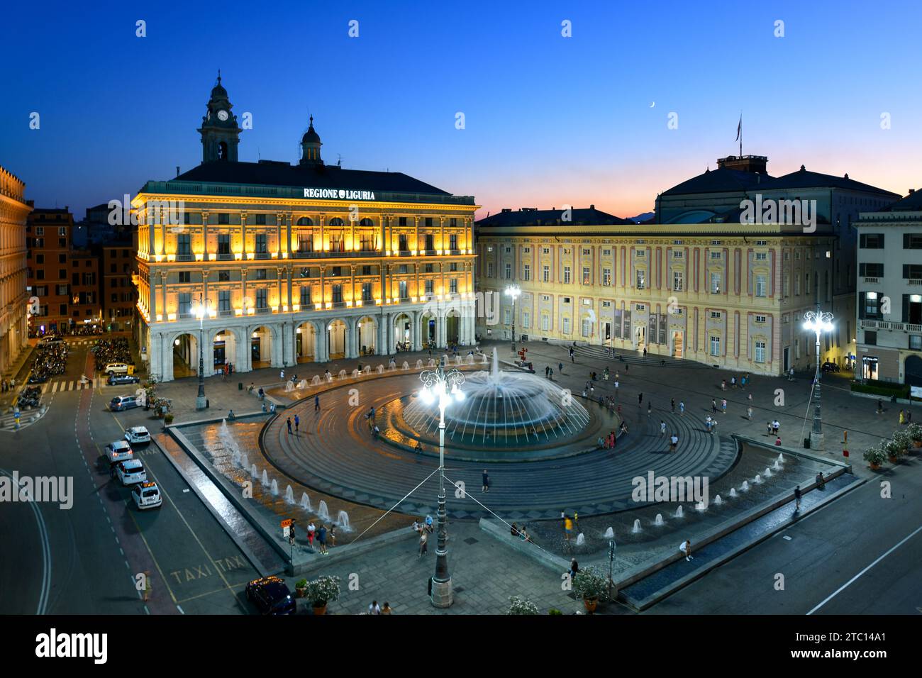Genoa, Italy - Jul 30, 2022: Piazza De Ferrari main square in Genoa ...