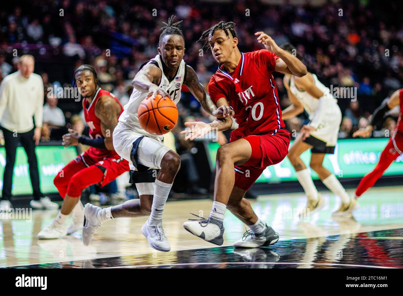 December 9, 2023: Wake Forest Demon Deacons guard Kevin Miller (0) is ...