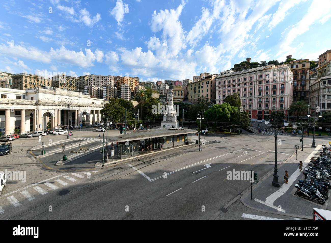 Genoa, Italy - Aug 1, 2022: The entrance of Genoa Piazza Principe ...
