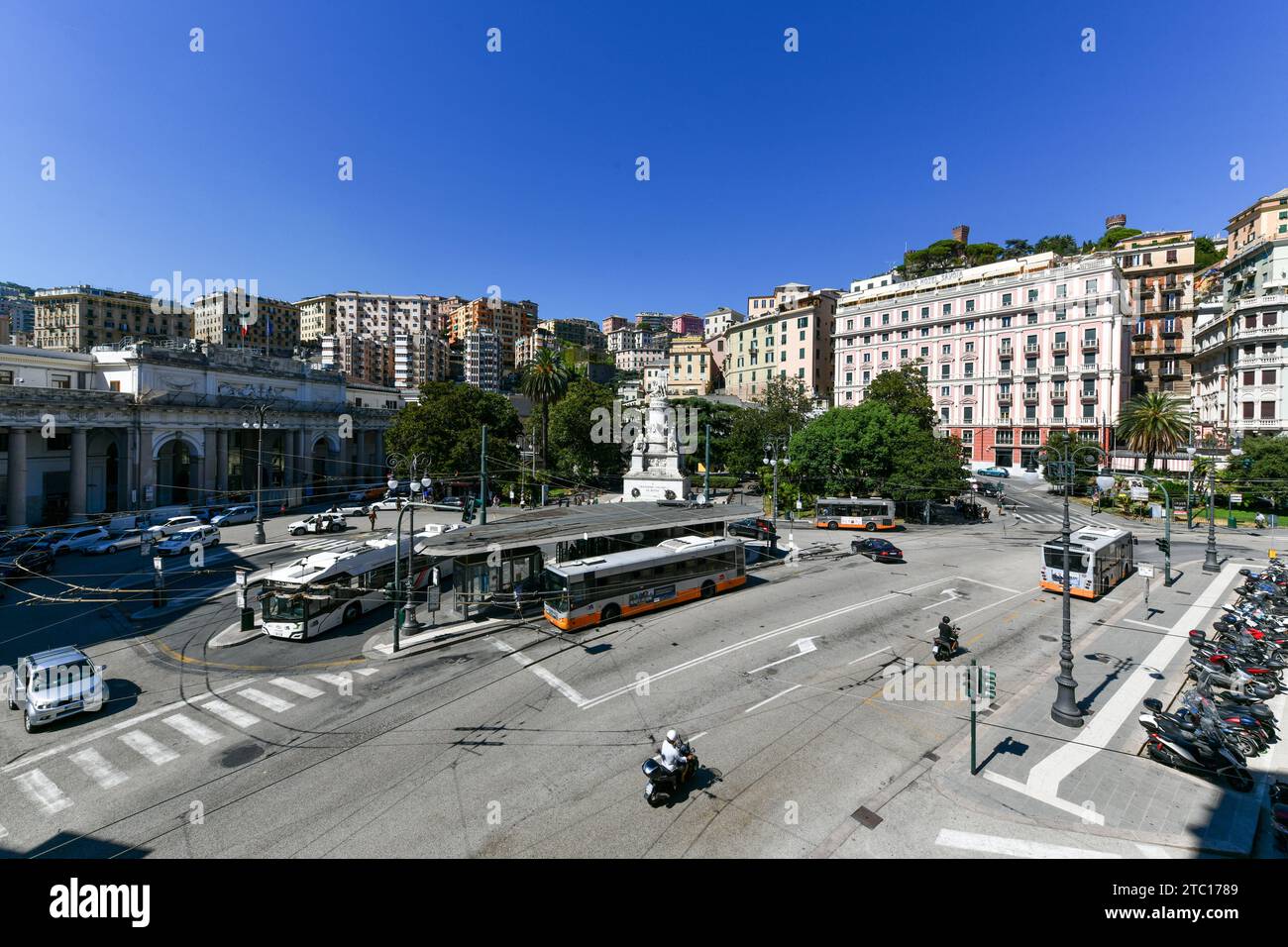 Genoa, Italy - Aug 1, 2022: The entrance of Genoa Piazza Principe ...