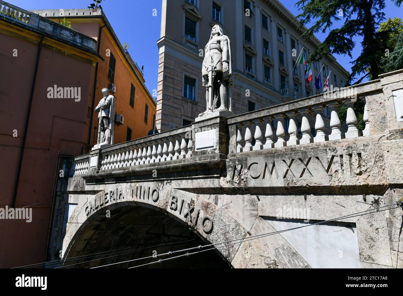 Milan, Italy - Aug 1, 2022: Statue above the Nino Bixio Tunnel ...