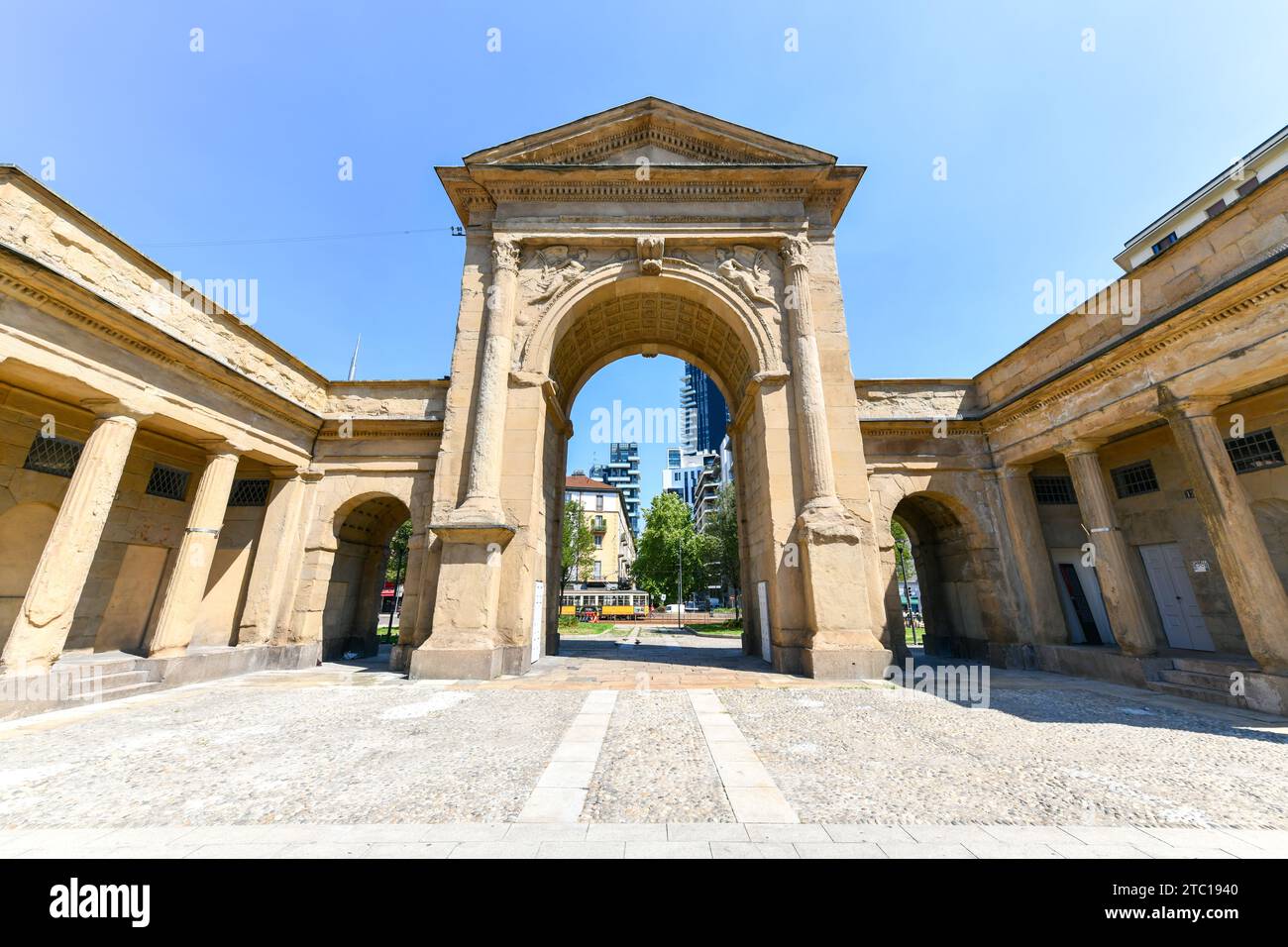 Milan, Italy - Aug 3, 2022: The Porta Nuova city gates in Milan, Italy ...