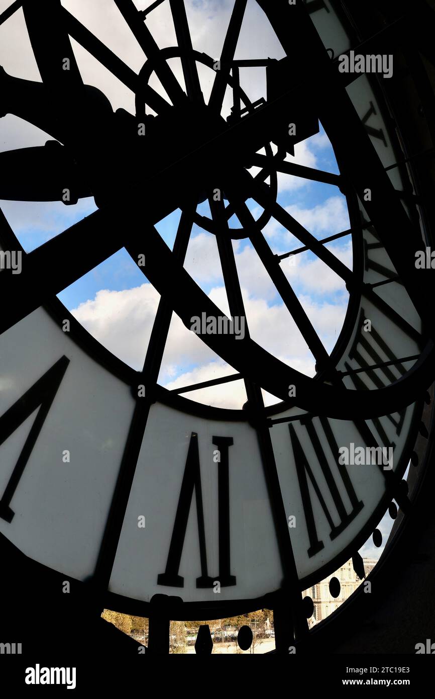Through the clock of the musee dorsay hi-res stock photography and ...