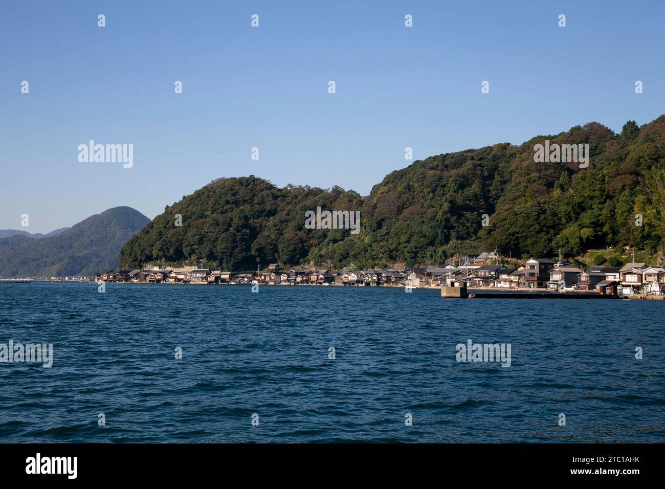 Beautiful fishing village of Ine in the north of Kyoto. Funaya or boat ...