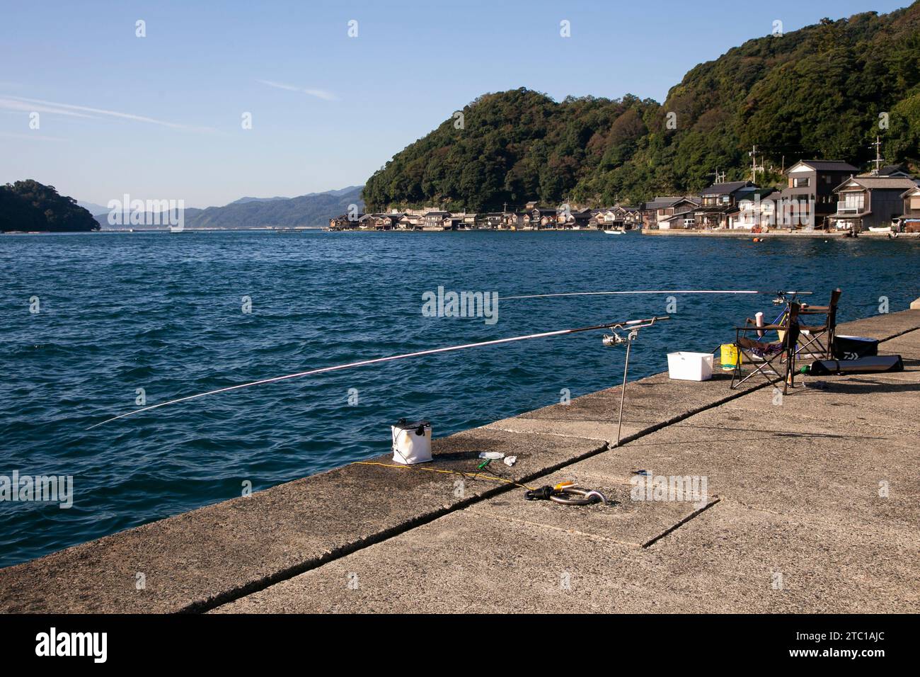 Beautiful fishing village of Ine in the north of Kyoto. Funaya or boat ...