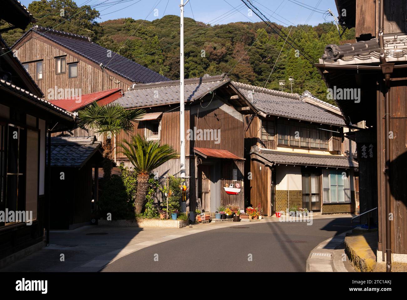 Beautiful fishing village of Ine in the north of Kyoto. Funaya or boat ...