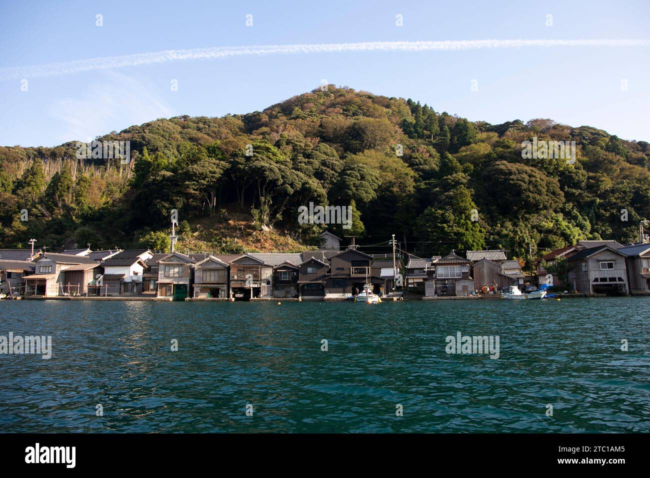 Beautiful fishing village of Ine in the north of Kyoto. Funaya or boat ...