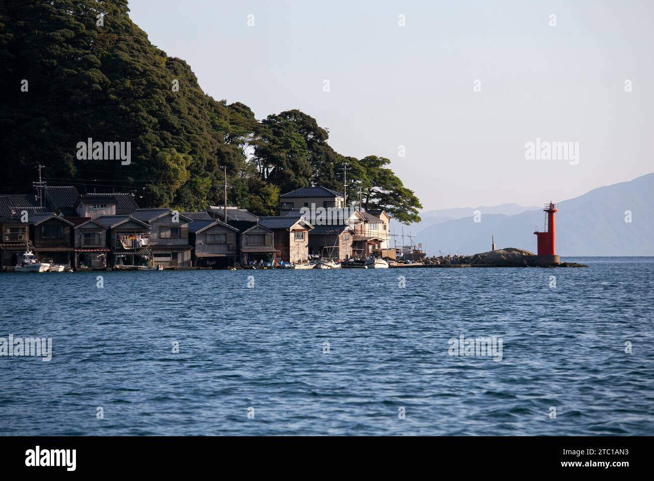Beautiful fishing village of Ine in the north of Kyoto. Funaya or boat ...