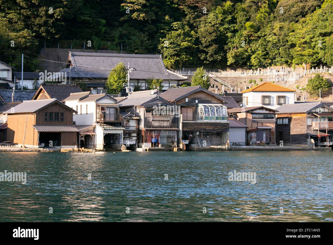 Beautiful fishing village of Ine in the north of Kyoto. Funaya or boat ...
