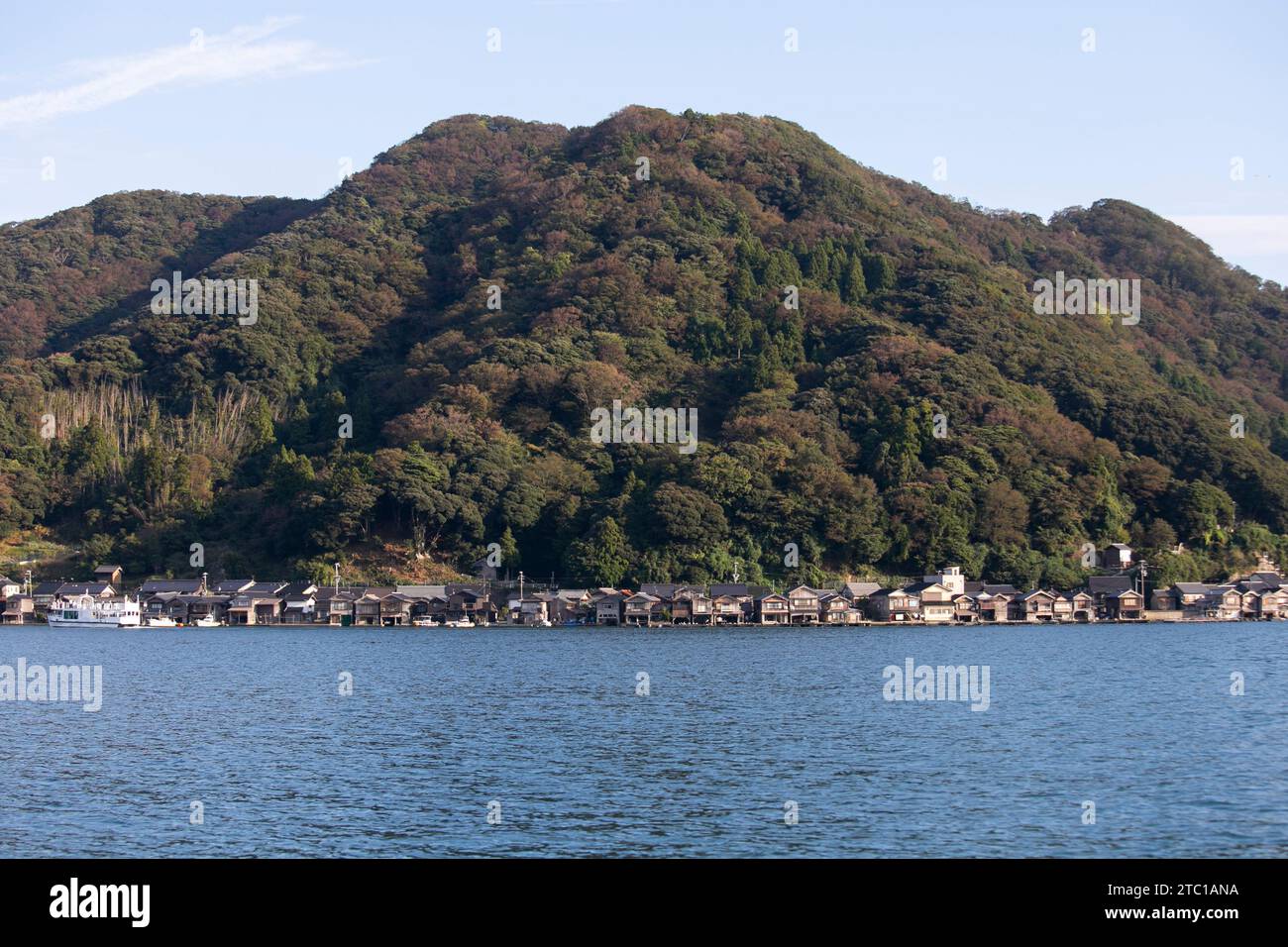 Beautiful fishing village of Ine in the north of Kyoto. Funaya or boat ...