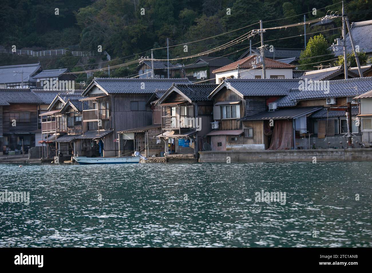 Beautiful fishing village of Ine in the north of Kyoto. Funaya or boat ...
