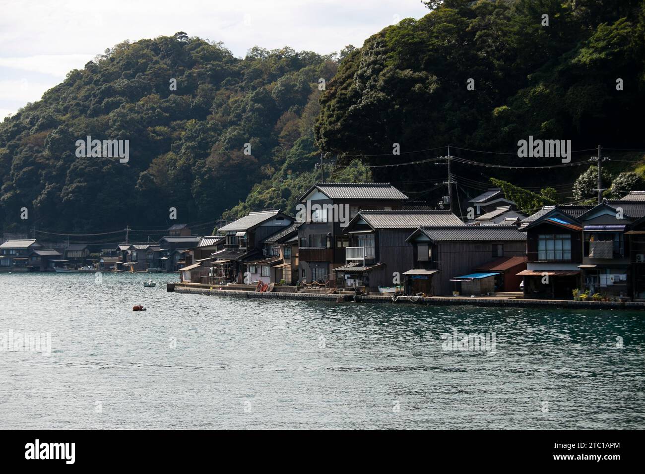 Beautiful fishing village of Ine in the north of Kyoto. Funaya or boat ...