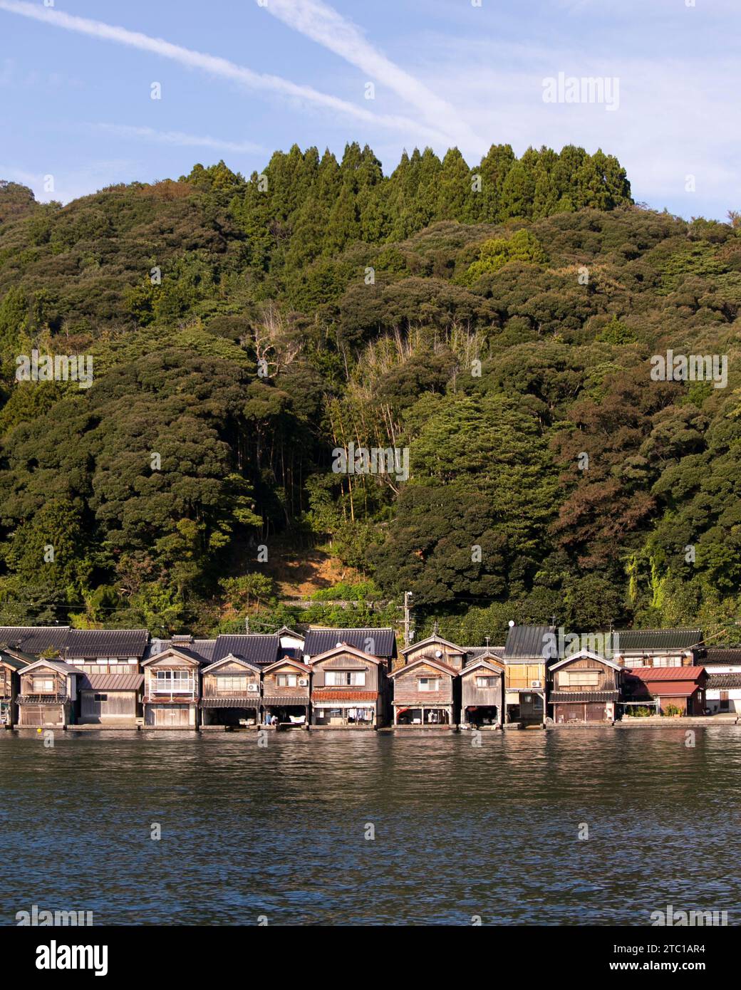 Beautiful fishing village of Ine in the north of Kyoto. Funaya or boat ...