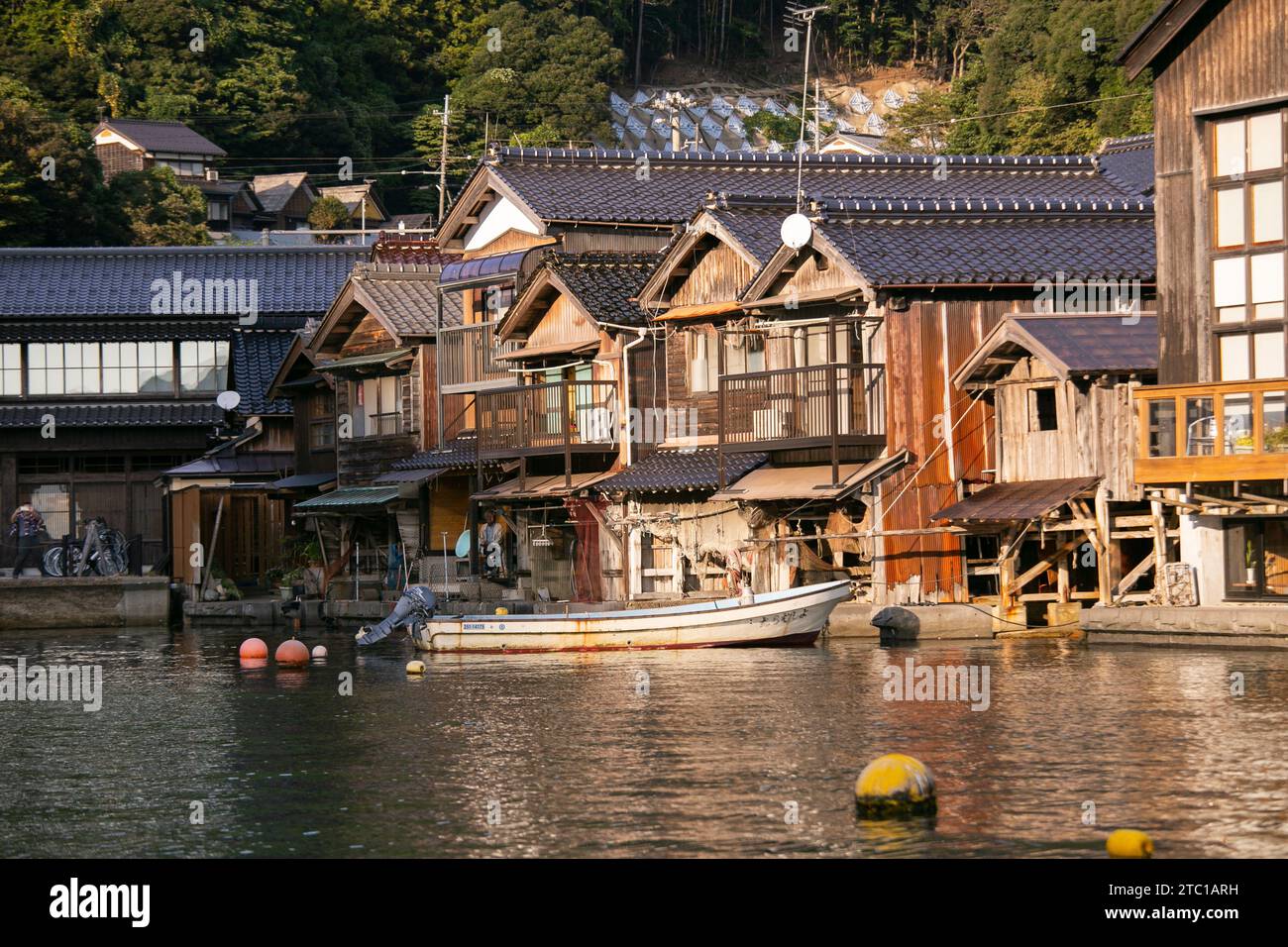 Beautiful fishing village of Ine in the north of Kyoto. Funaya or boat ...