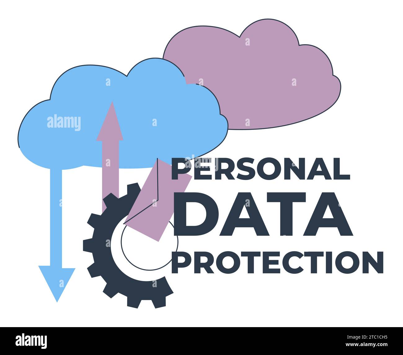 Personal data protection, company cloud service Stock Vector Image ...