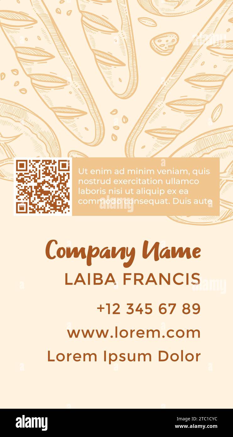 Bakery shop business card with name and company Stock Vector Image ...