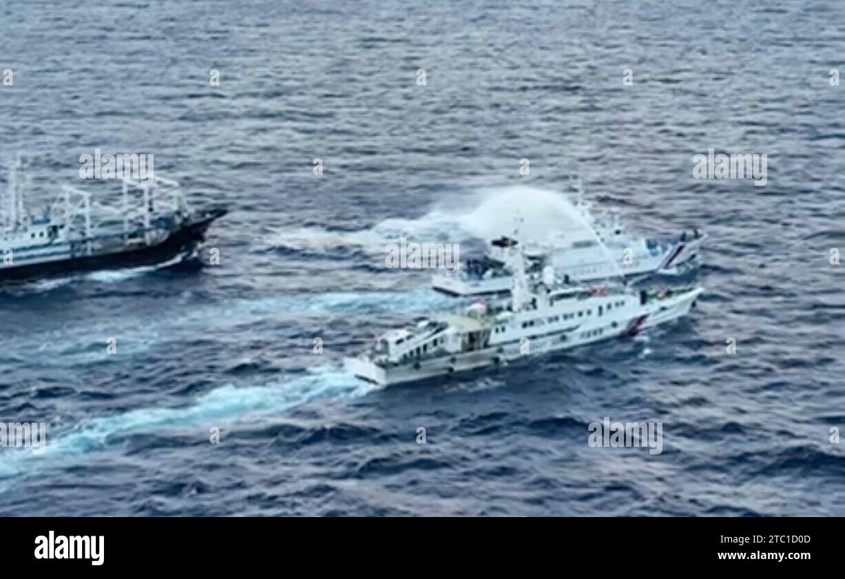 In this image from video handout provided by the Philippine Coast Guard ...
