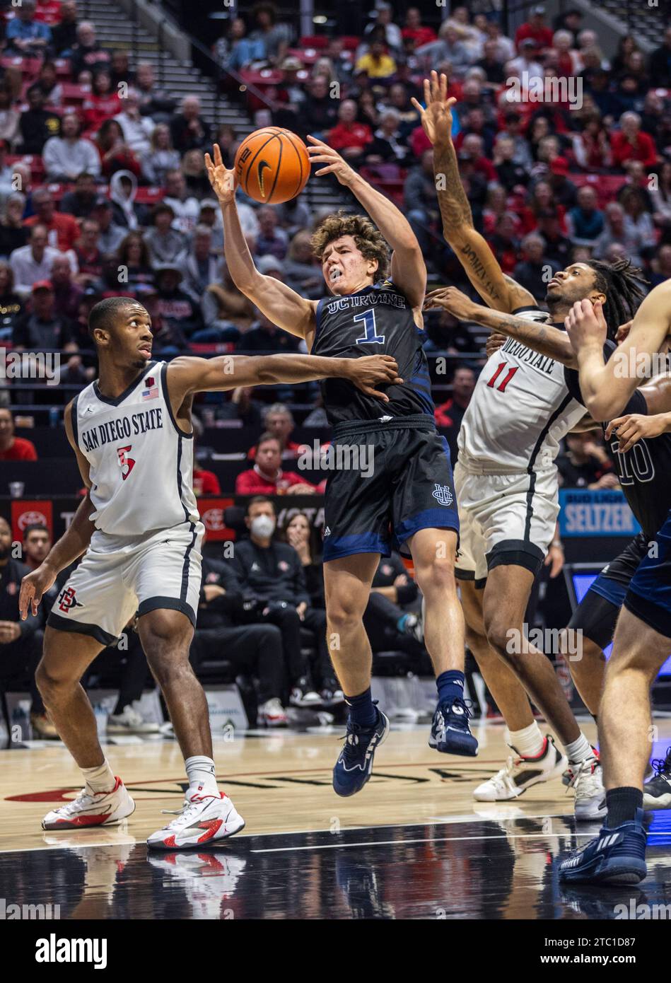 SAN DIEGO, CA - DECEMBER 09: UC Irvine guard Derin Saran (1) grabs a ...