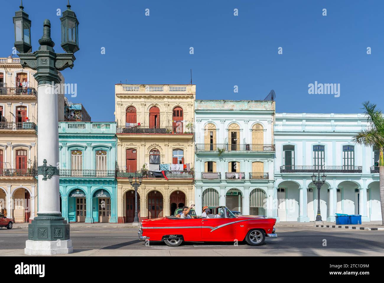 HAVANA, CUBA - JUNE, 12, 2022: a classic red american convertible ...