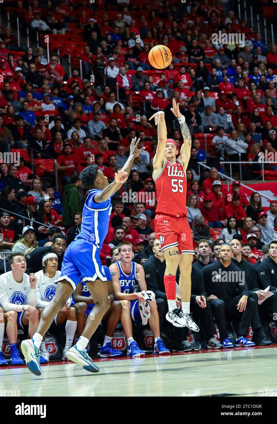 SALT LAKE CITY, UT - DECEMBER 09: Utah Utes guard Gabe Madsen (55 ...