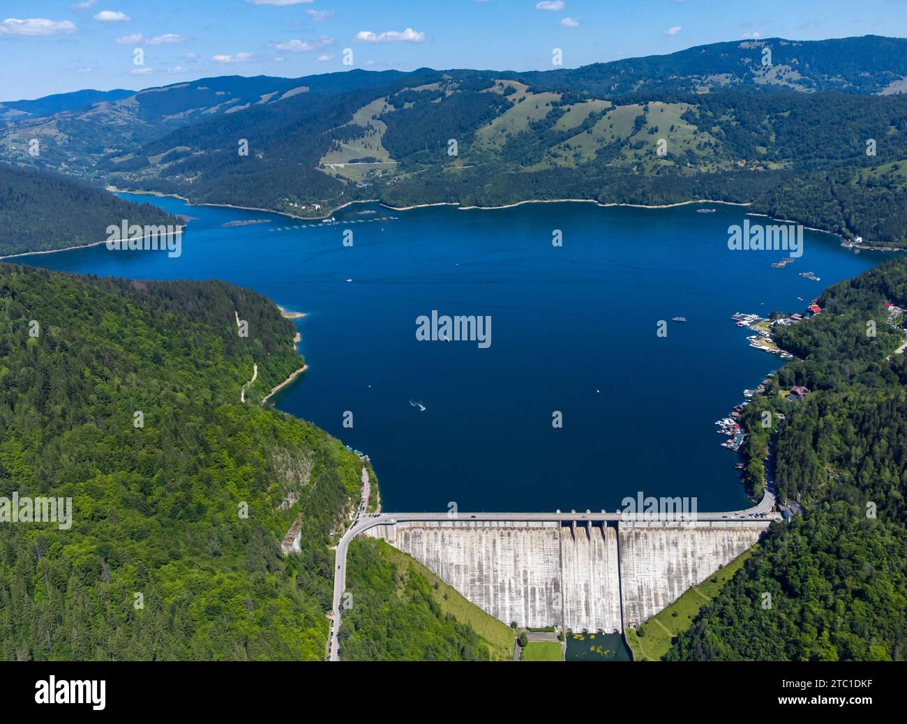 An aerial view of Bicaz dam in Romania Stock Photo - Alamy