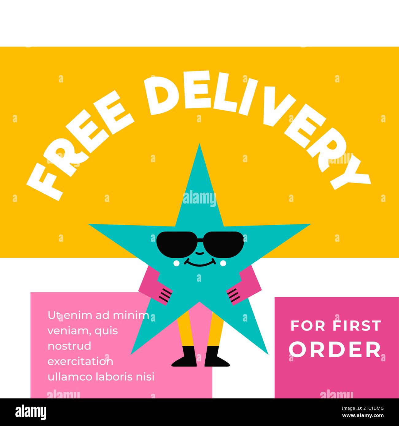 Free delivery for first order, promotional banner Stock Vector Image ...