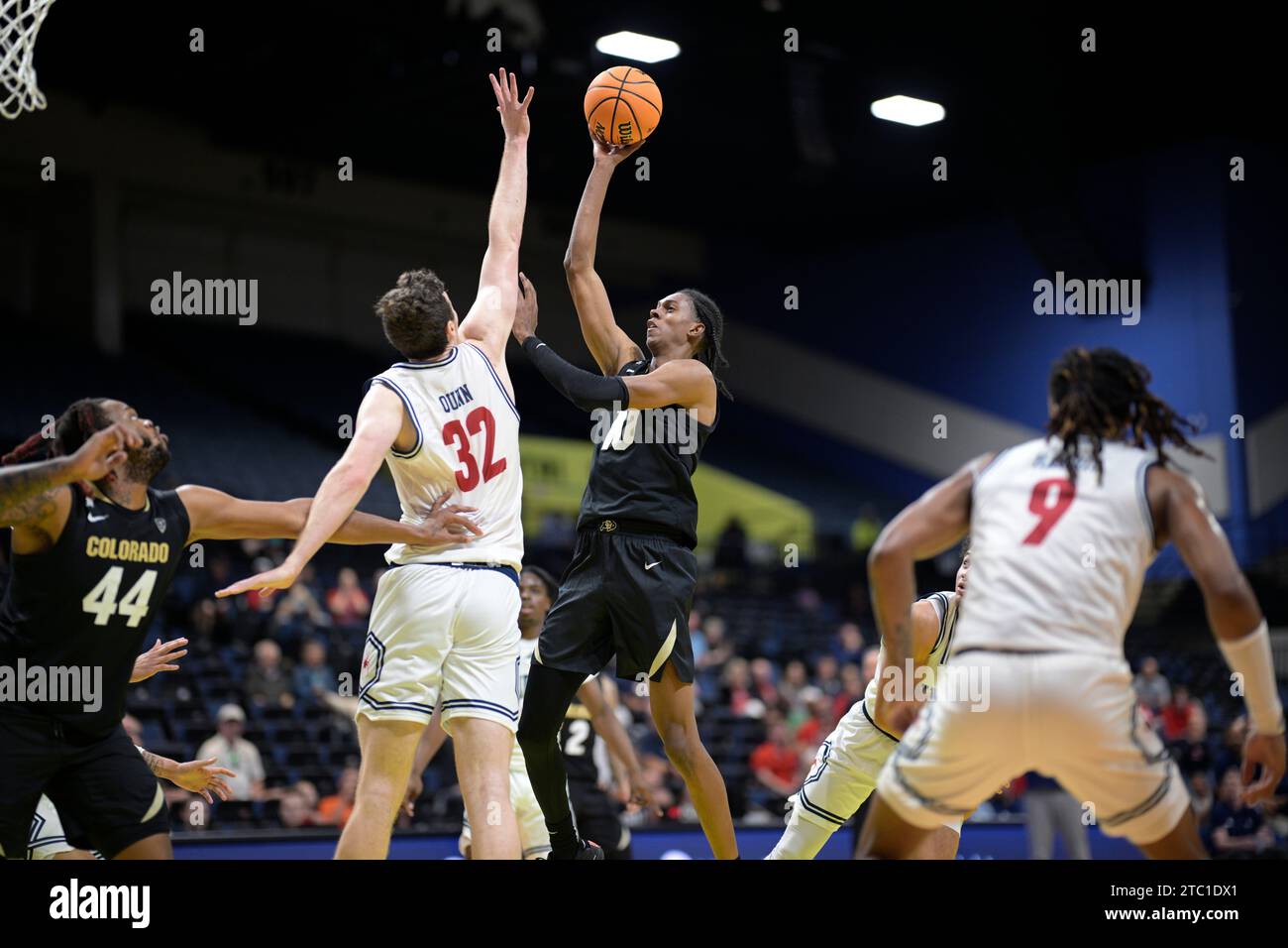 Colorado forward Cody Williams (10) shoots in front of Richmond center ...