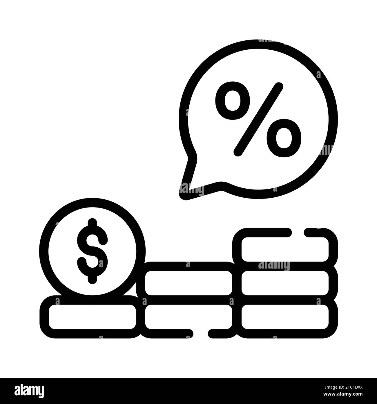 Check this well designed icon of interest rate, isolated on white ...