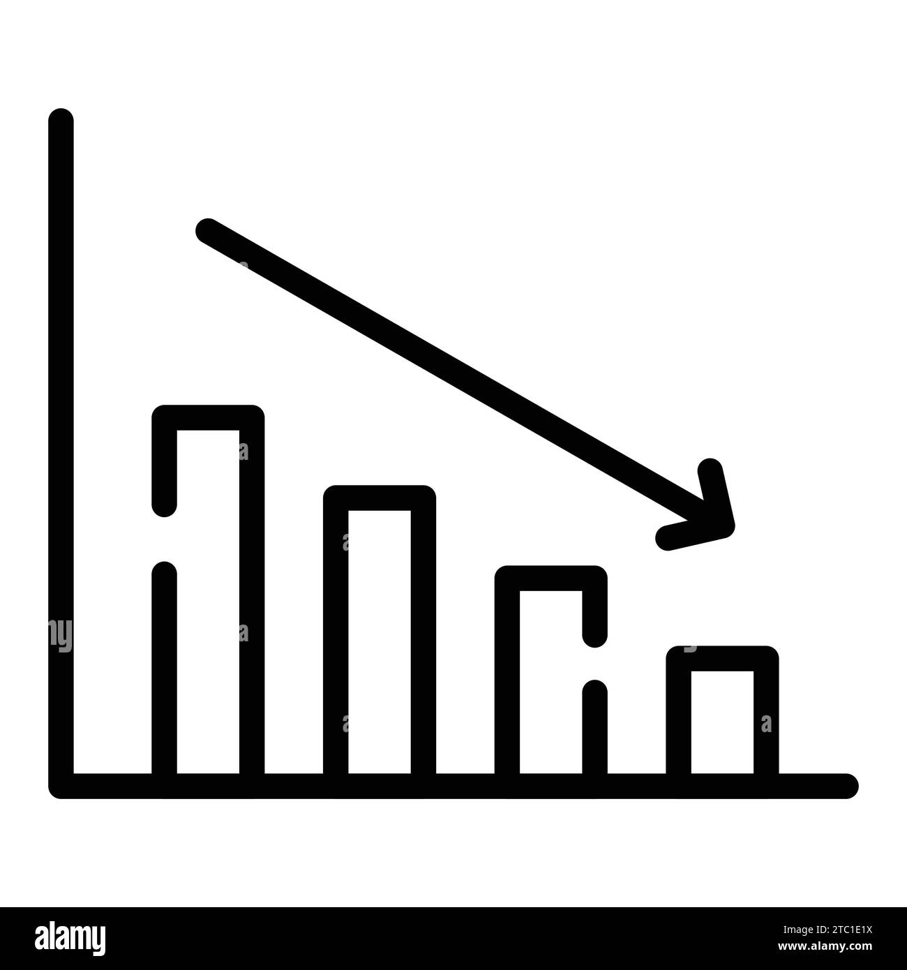 Decrease chart icon design in modern style, isolated on white background Stock Vector Image ...